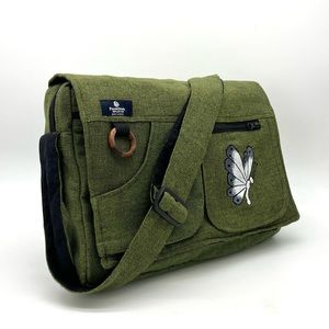 Puzzlestack | Bags | Butterfly Embroidered Cotton Laptop Messenger Bag ...